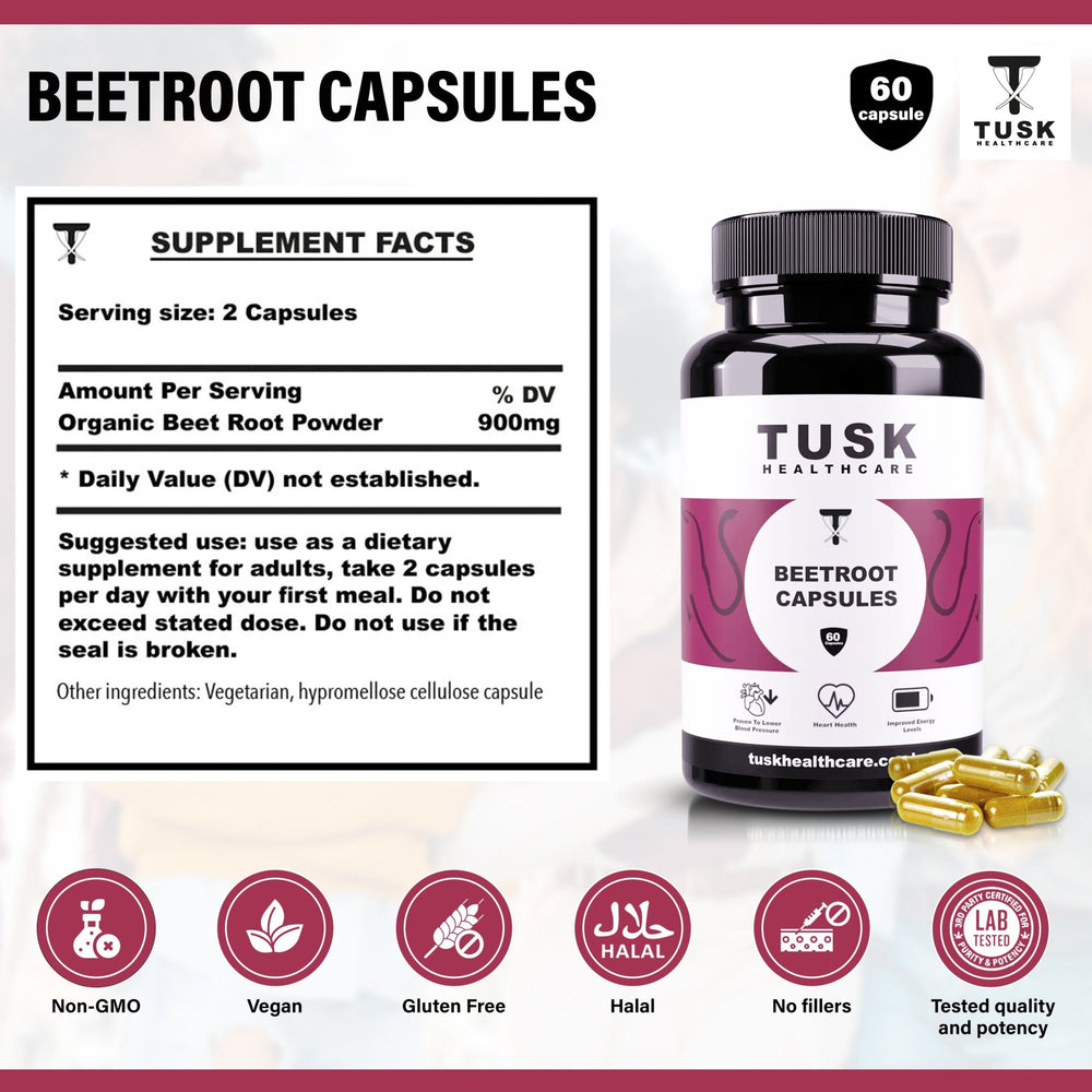 Beetroot Capsules - Lower Blood Pressure & Increase Blood Flow